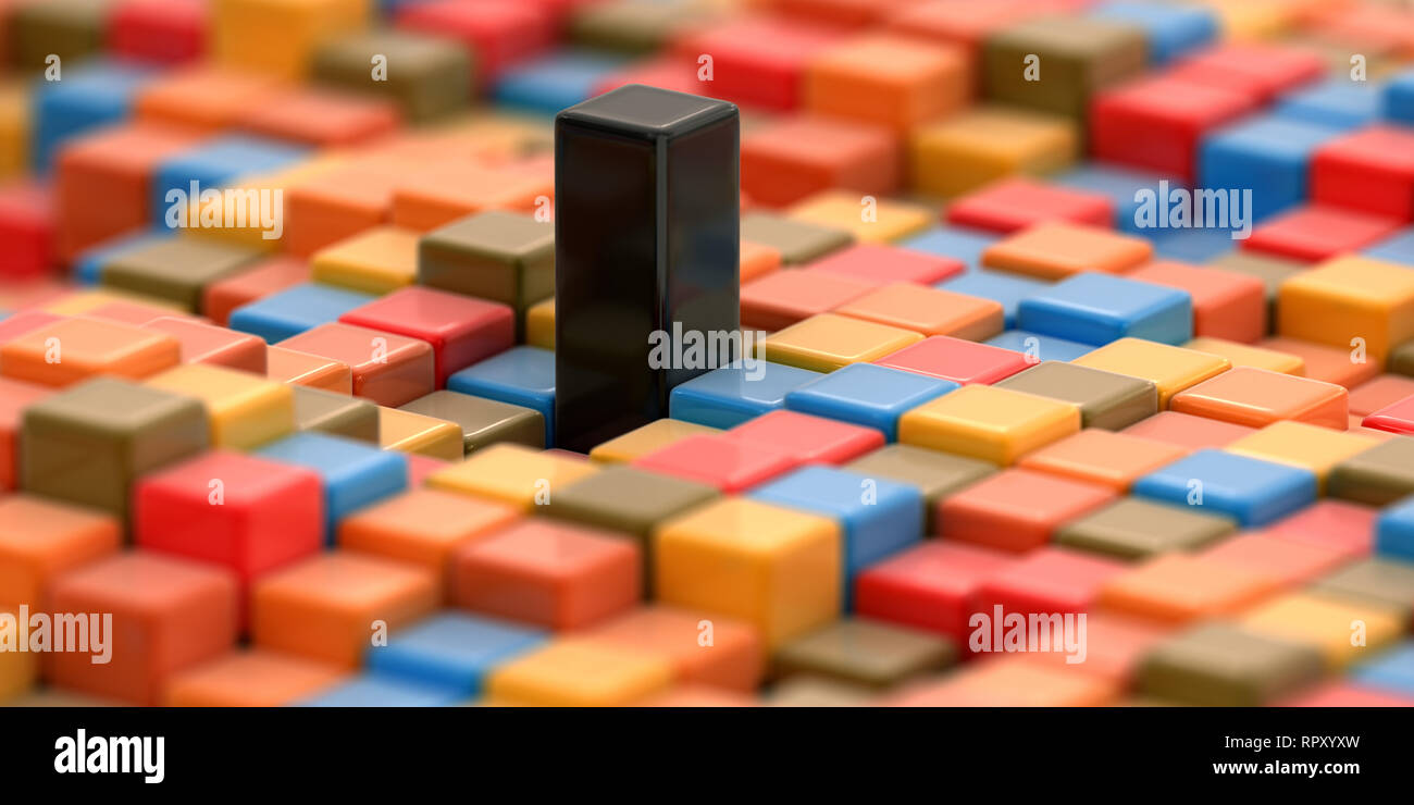 Abstract color cube block Stock Photo - Alamy