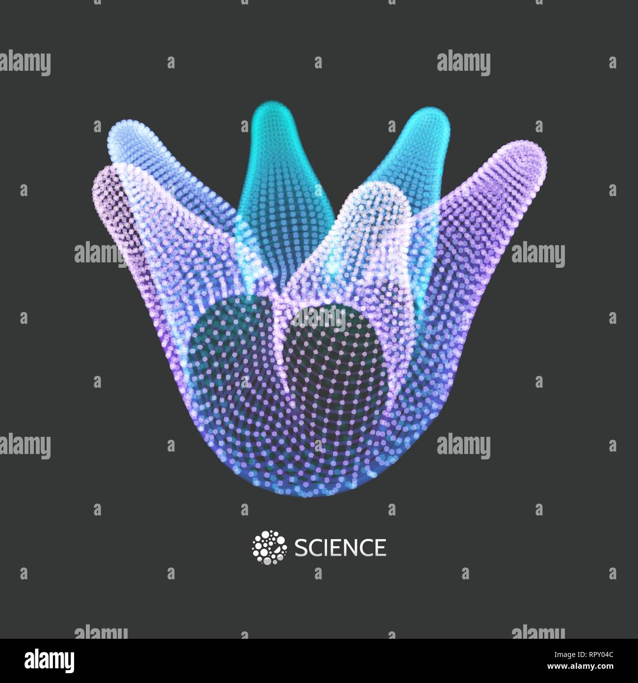 3d Connection Structure Futuristic Technology Style Abstract Design