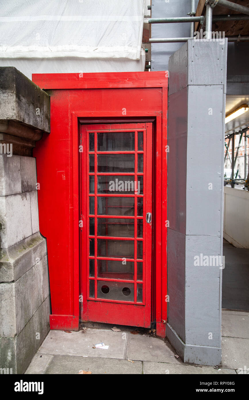 Red Telephone box outside London Museum Stock Photo - Alamy