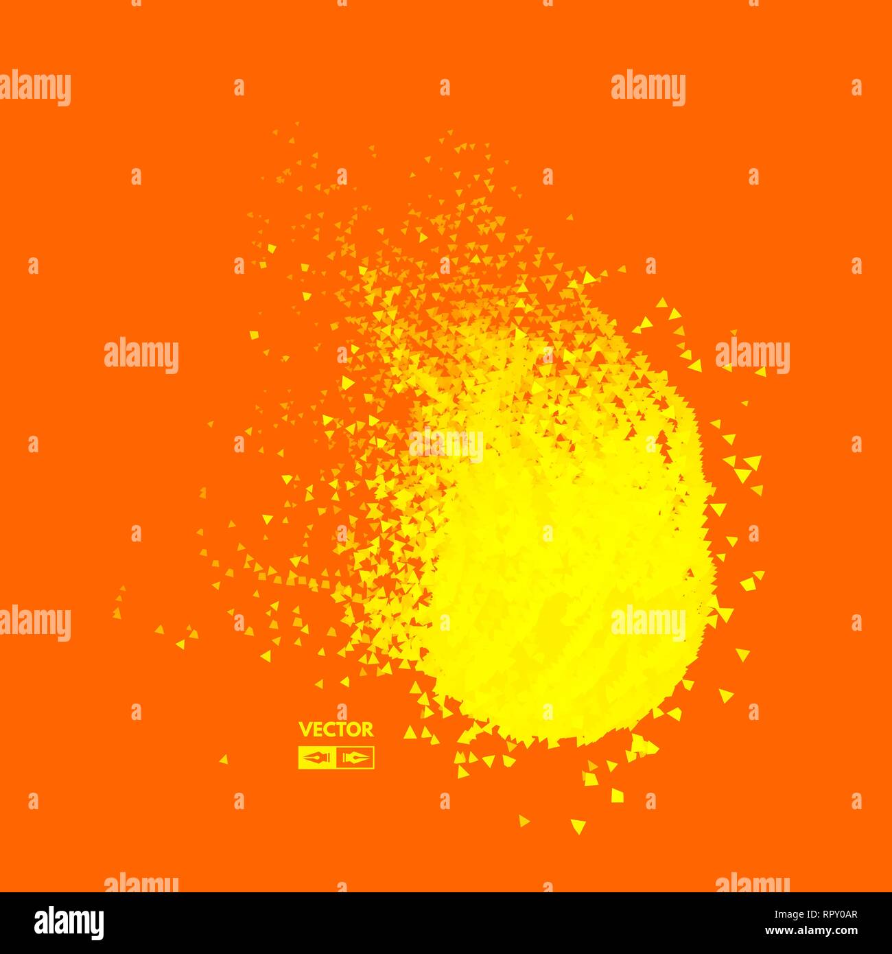 Flying meteor. Cosmic object. Array with dynamic emitted particles. Futuristic design. Abstract ...