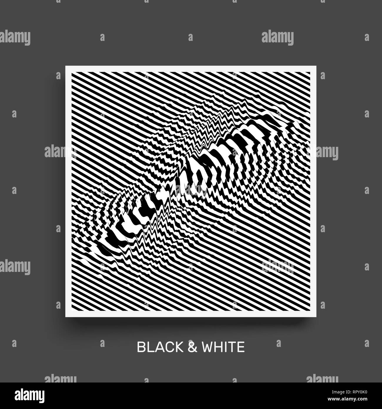 Waveform background. Surface distortion. Pattern with optical illusion ...