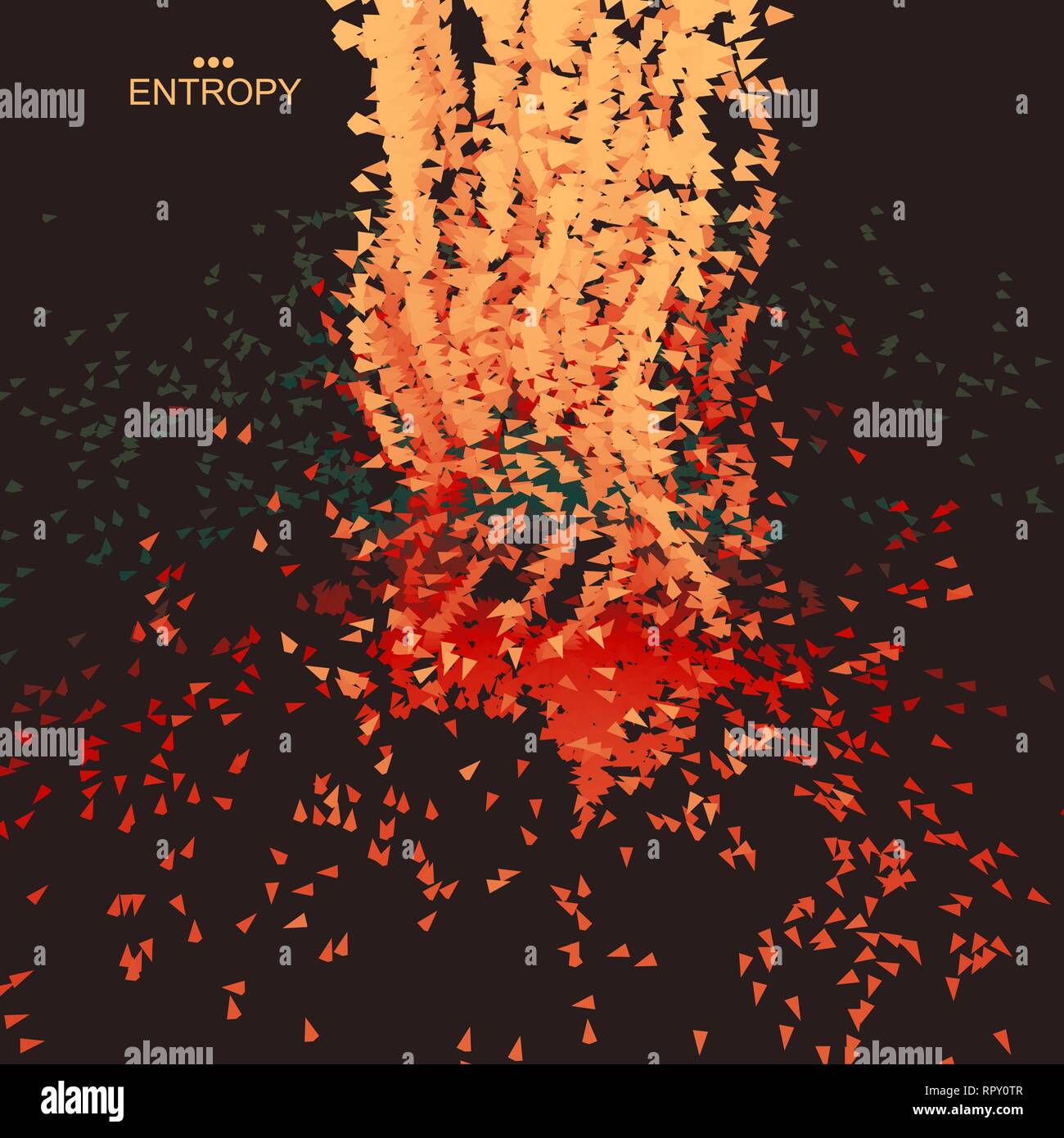 Array with dynamic emitted particles. Futuristic design. Abstract background. Vector ...