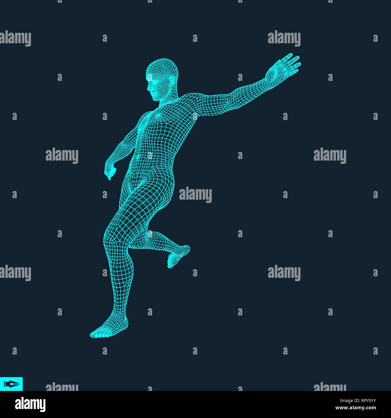 Football player. Sports concept. 3D Model of Man. Human Body. Sport ...
