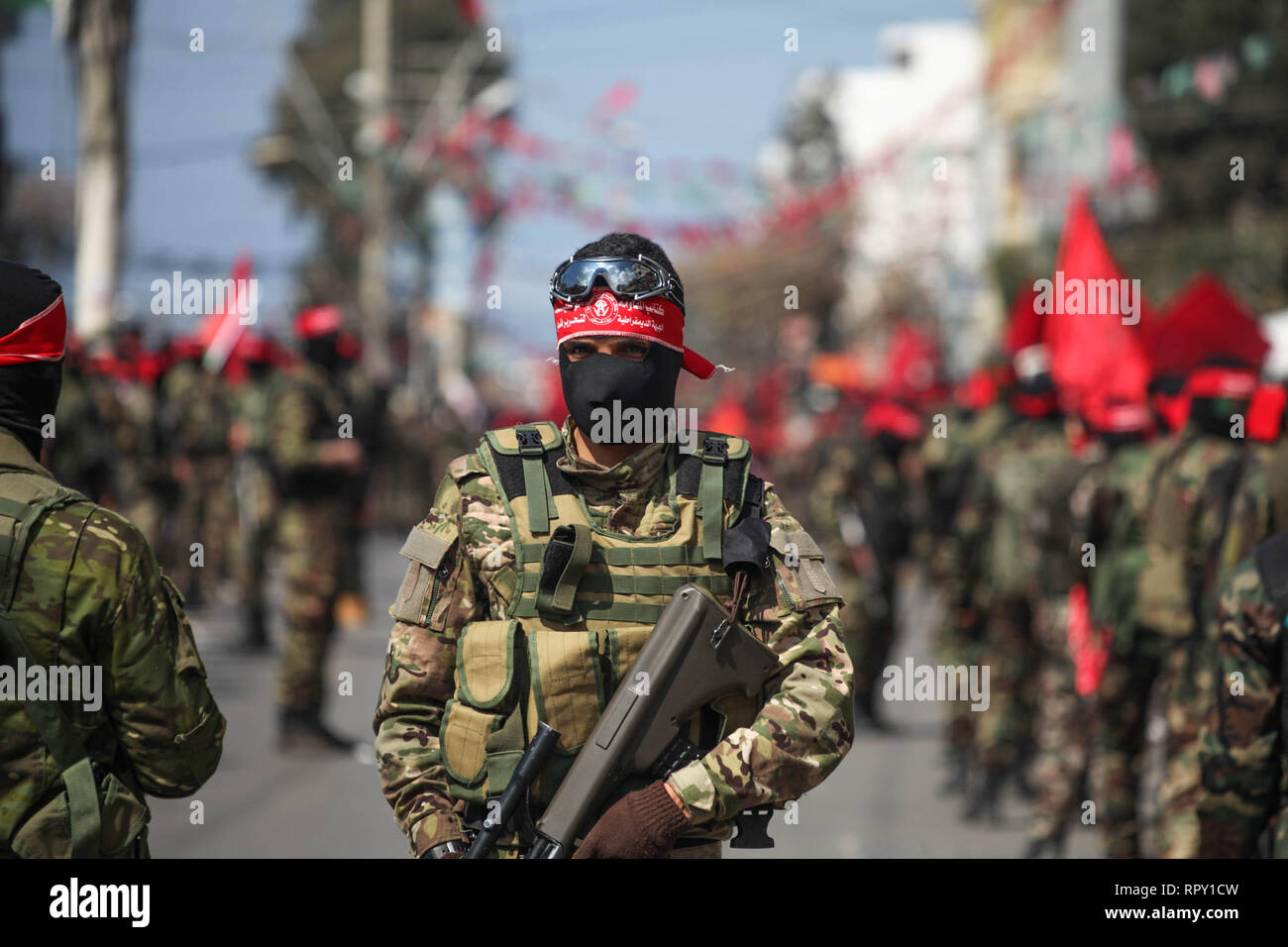 Gaza City, Palestine. 23rd Feb, 2019. Palestinian militants of the ...