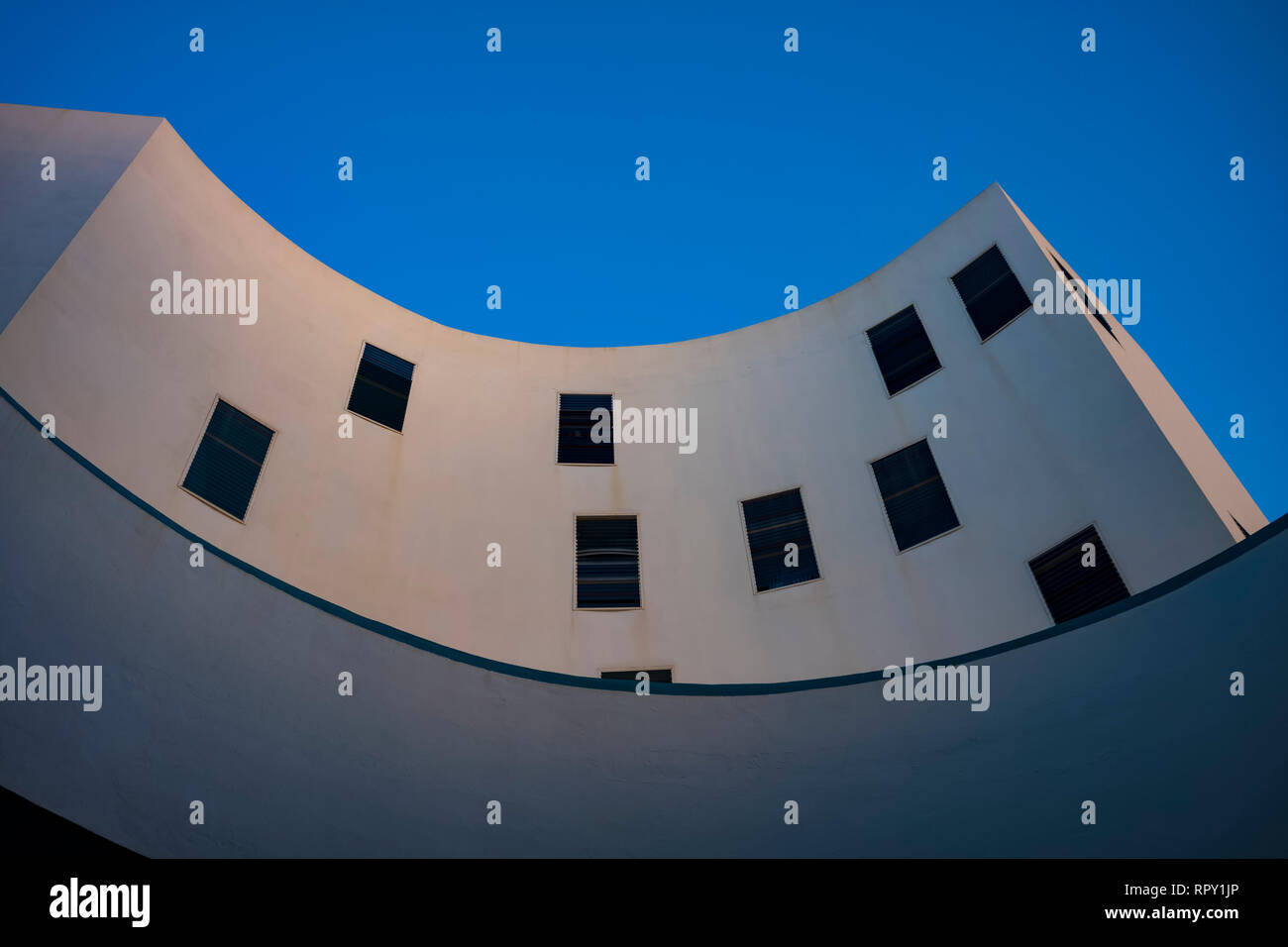 Curved building located at Coata del Sol, Fuengirola, Spain Stock Photo ...