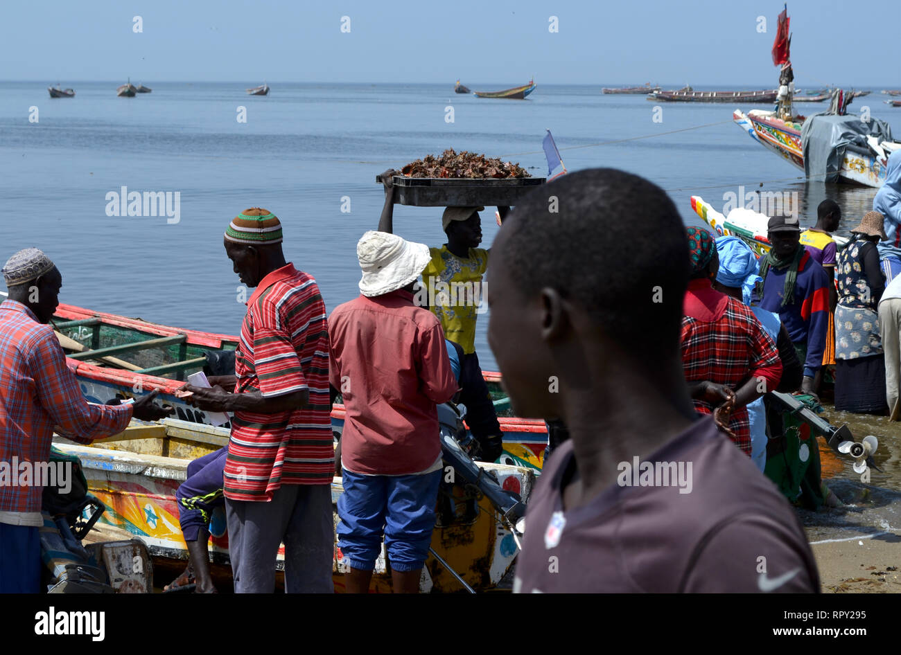 Crowded beach in Mbour (Senegal Stock Photo - Alamy