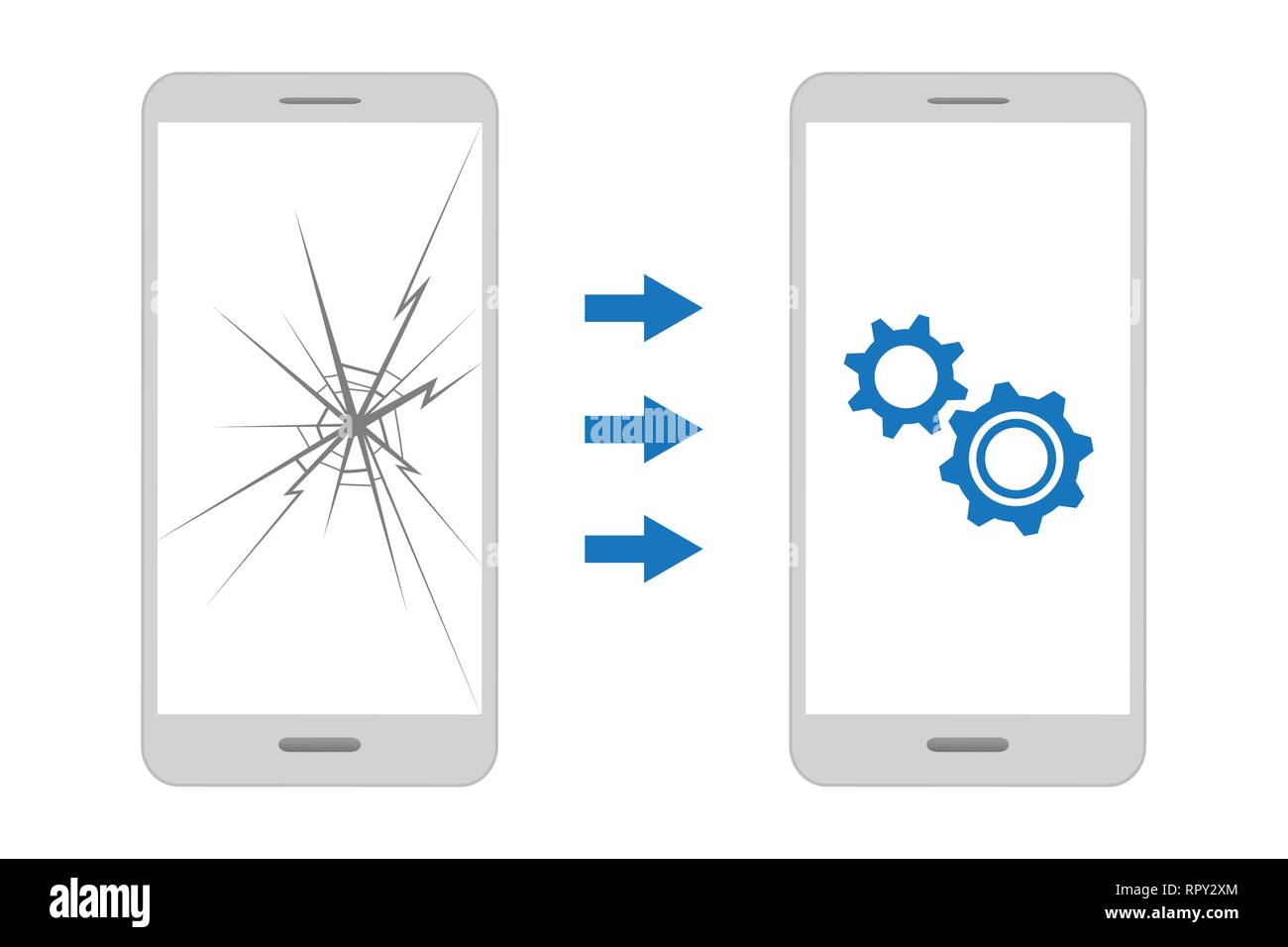Mobile repair vector hi-res stock photography and images - Alamy