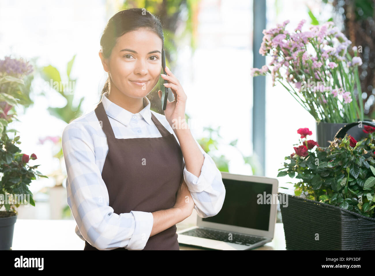 Young shop assistant Stock Photo - Alamy