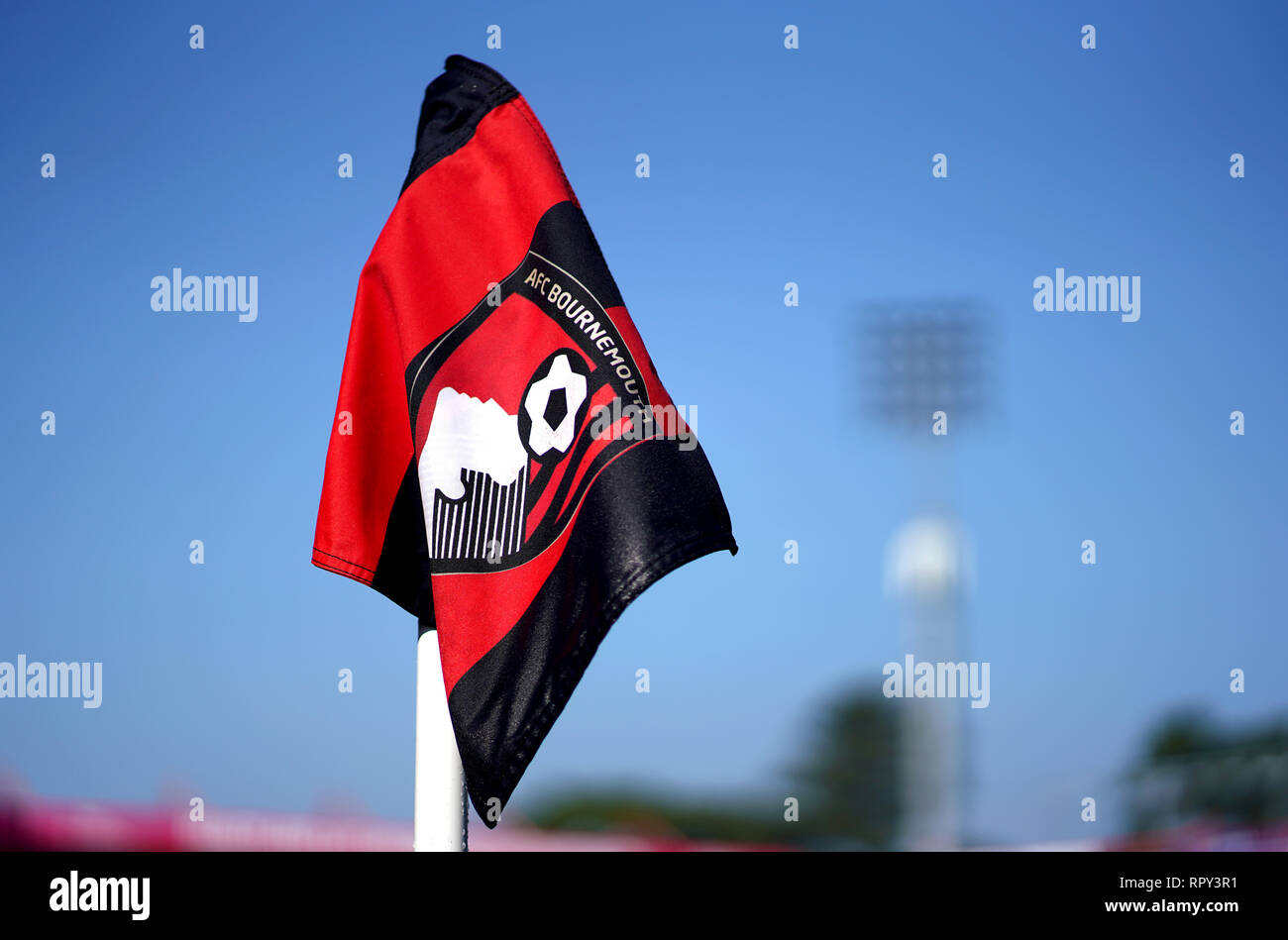 An AFC Bournemouth corner flag ahead of the Premier League match at the ...