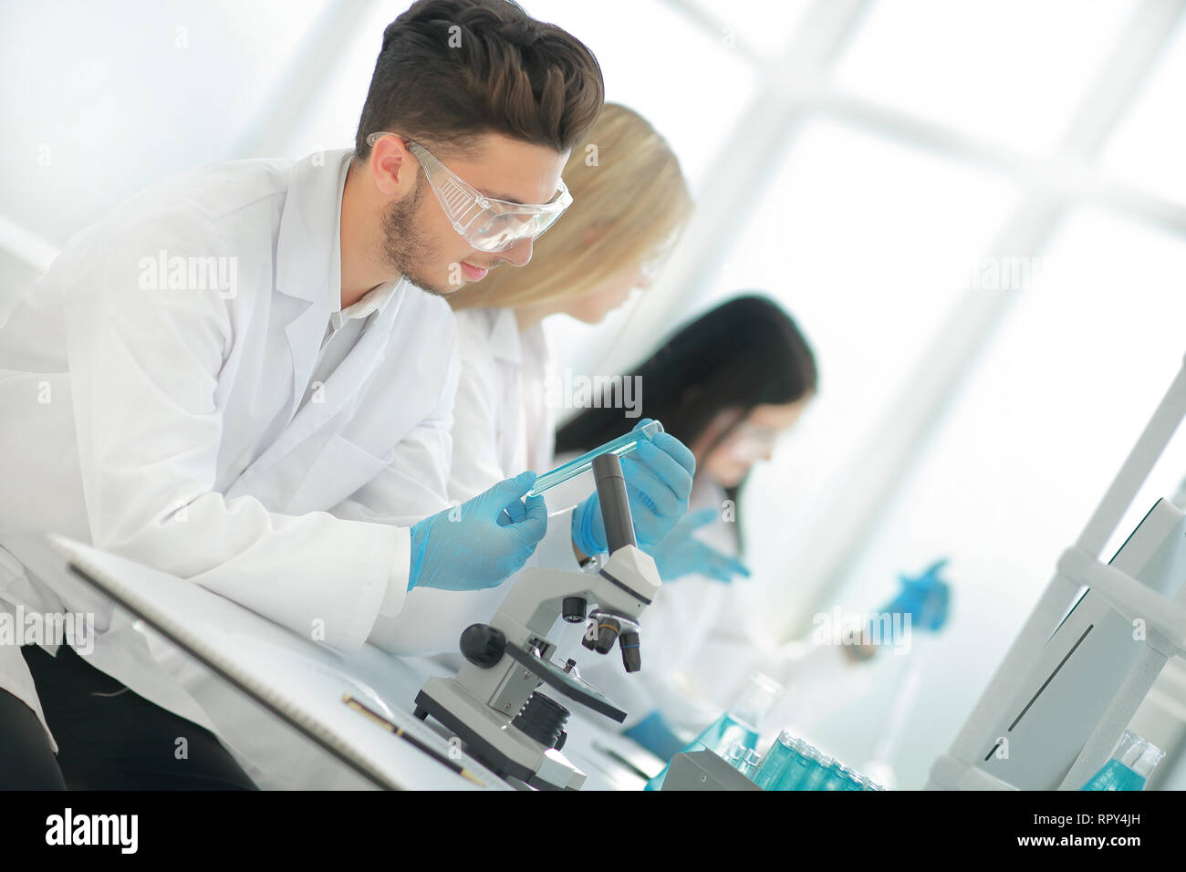Biologists examining hi-res stock photography and images - Alamy