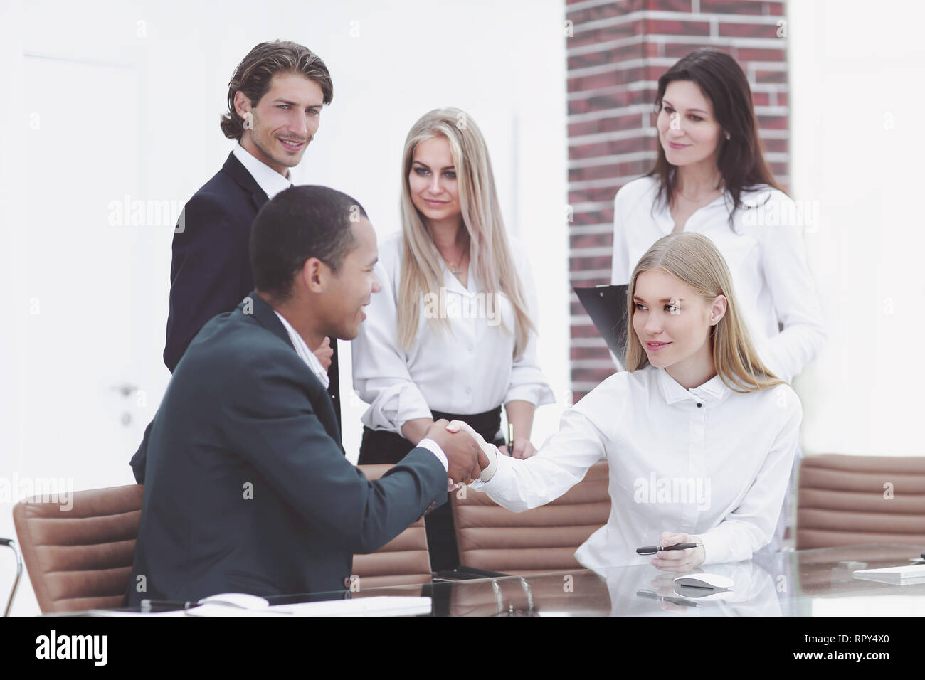 business partners conducting a workshop in the office Stock Photo - Alamy