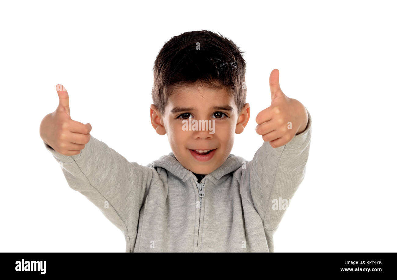 Beautiful child saying Ok Stock Photo - Alamy