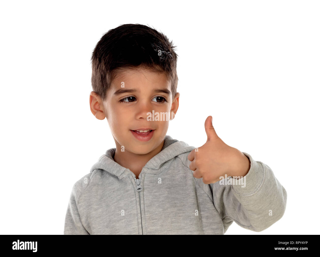Beautiful child saying Ok Stock Photo - Alamy