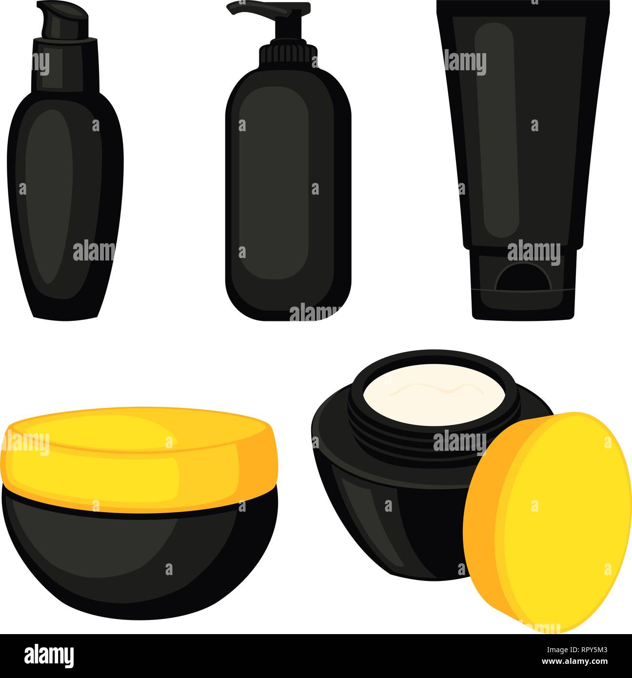 Colorful cartoon cosmetic bottles set Stock Vector Image & Art - Alamy