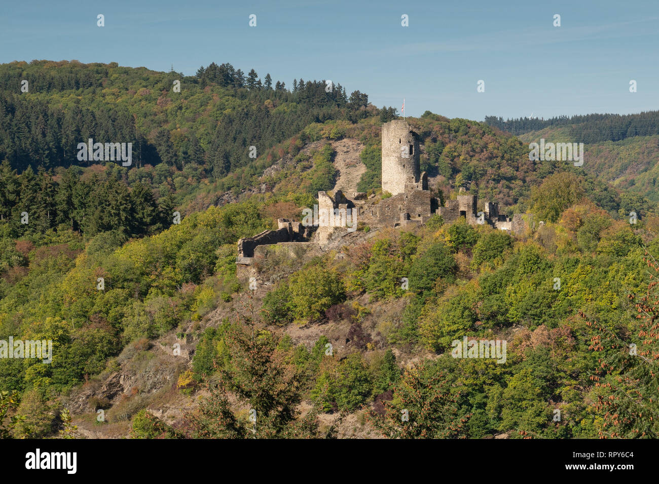 Ruin of Winneburg Castle close to Cochem, Moselle River, Germany ...
