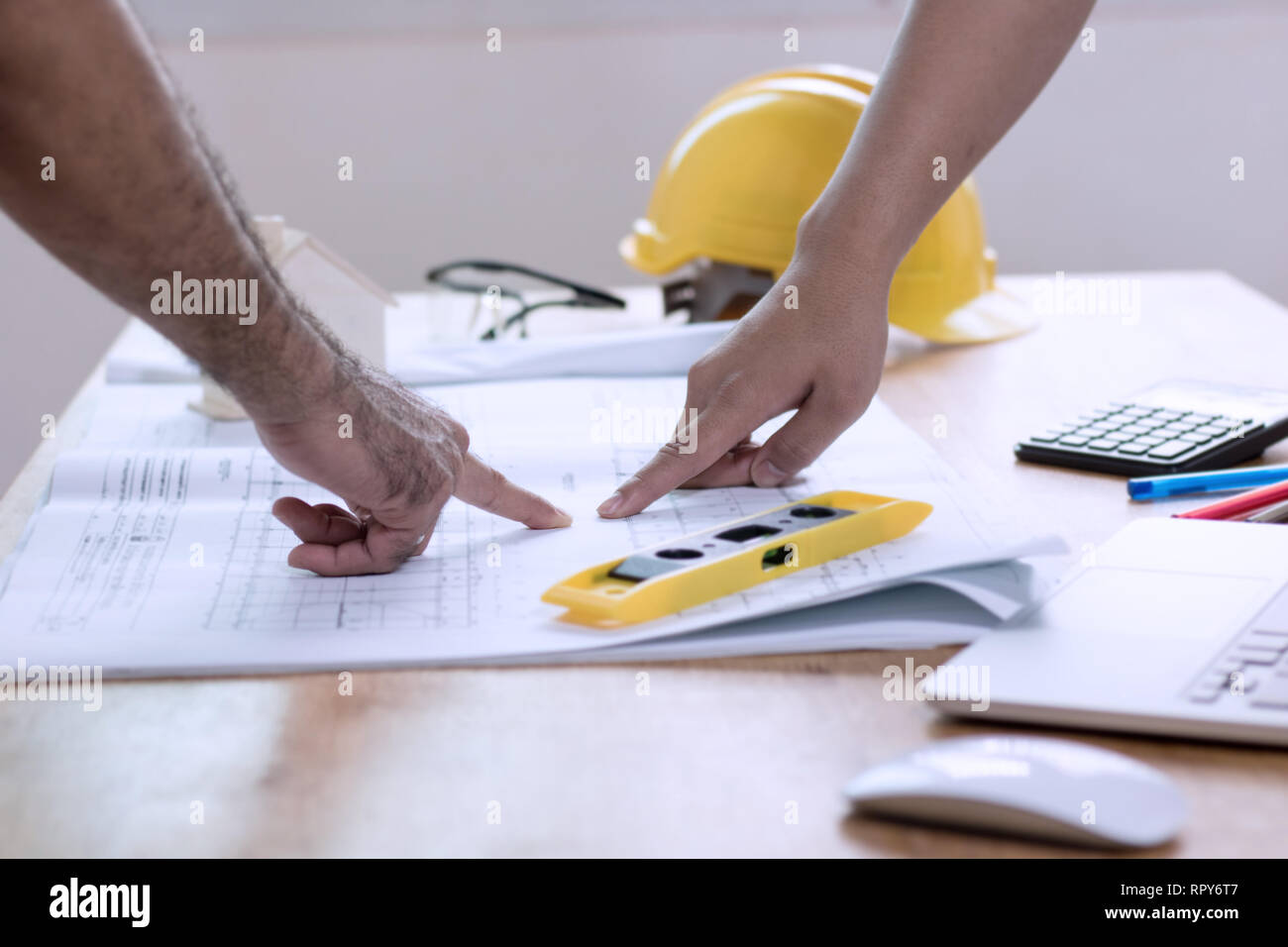 engineer planning with architect, professional person Stock Photo - Alamy