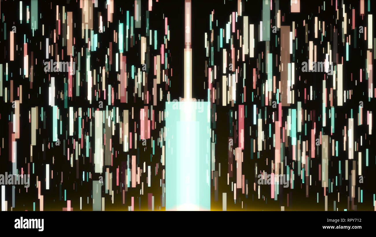 Abstract vertical colored stripes are in space - abstraction of data ...