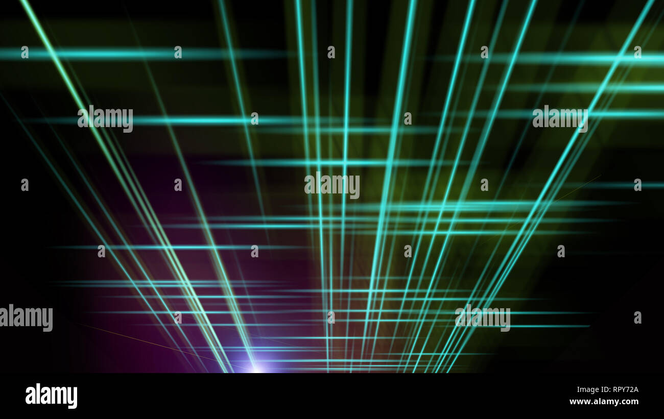 Abstract background with lines in the dark space, 3d render computer ...