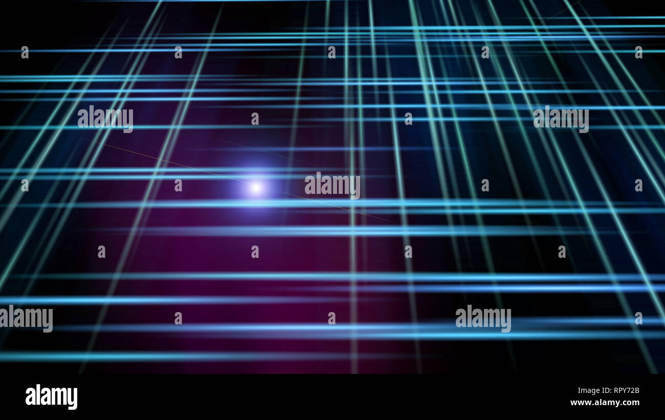 Abstract background with lines in the dark space, 3d render computer generated background Stock ...