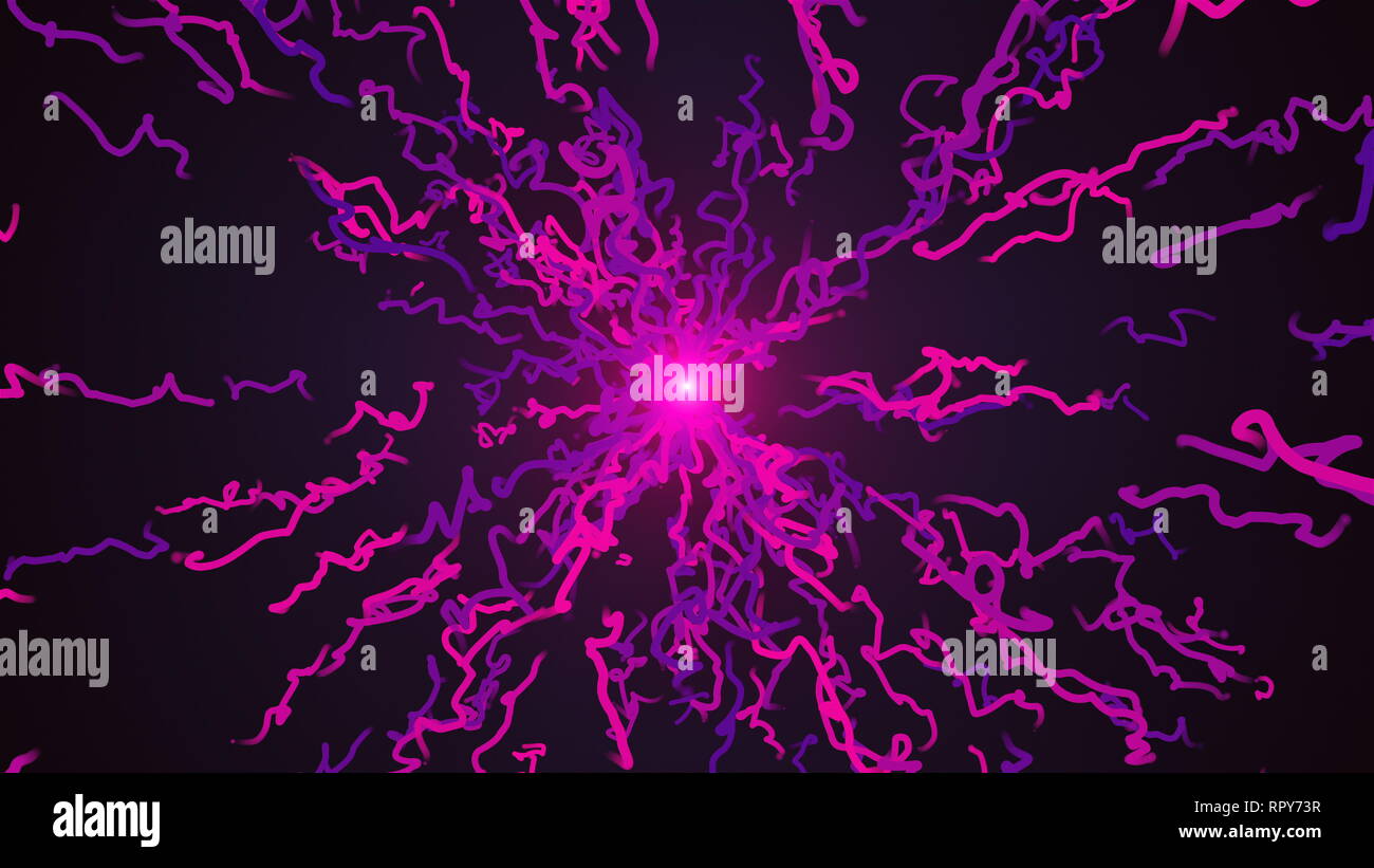 Bright particle explosion, cartoon style, 3d render background ...