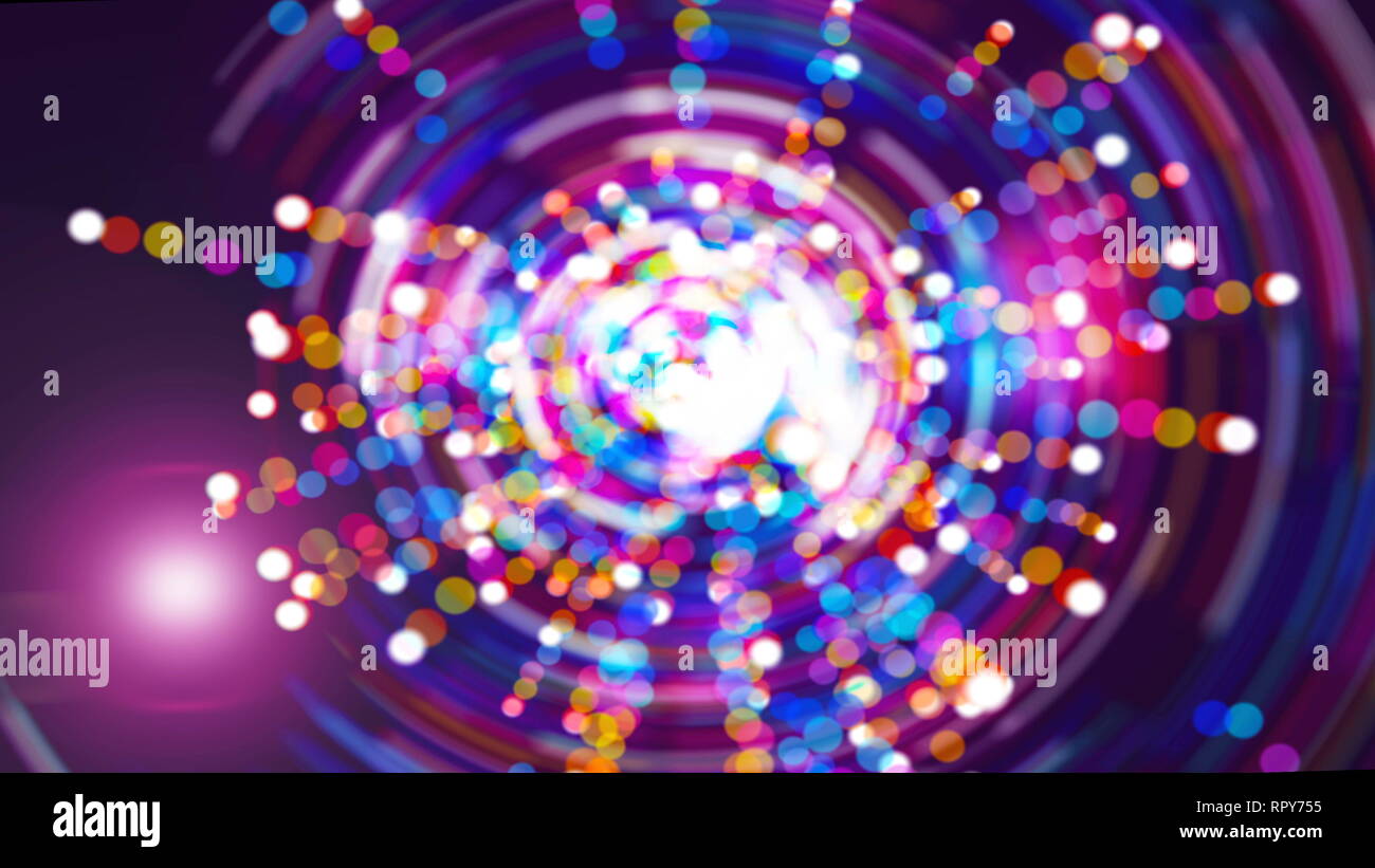 Bright purple abstract flash in the space, modern computer generated ...