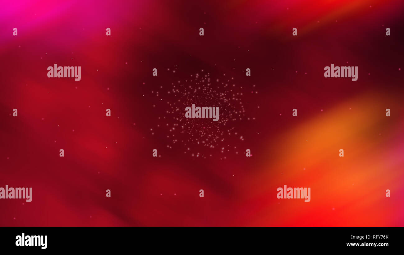 Red space activity with many little stars, modern 3d render abstraction ...