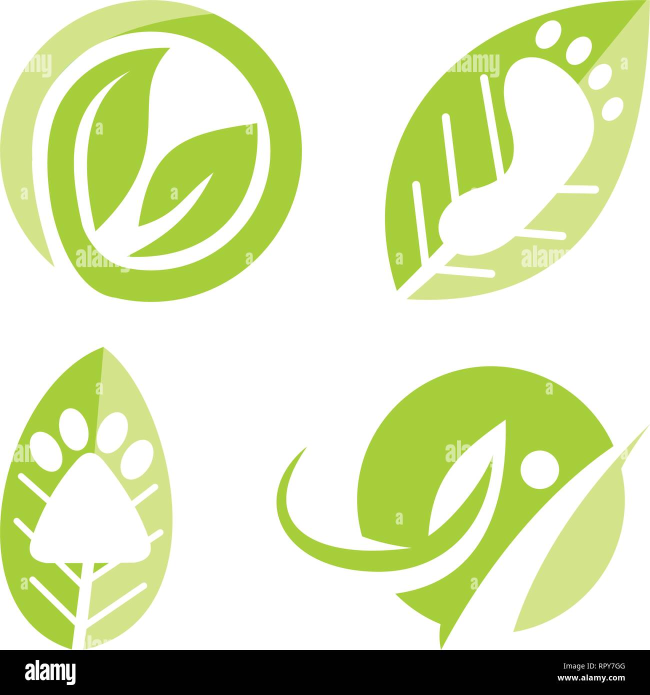 Leaf Logo Design Vector Template Set Stock Vector Image & Art - Alamy