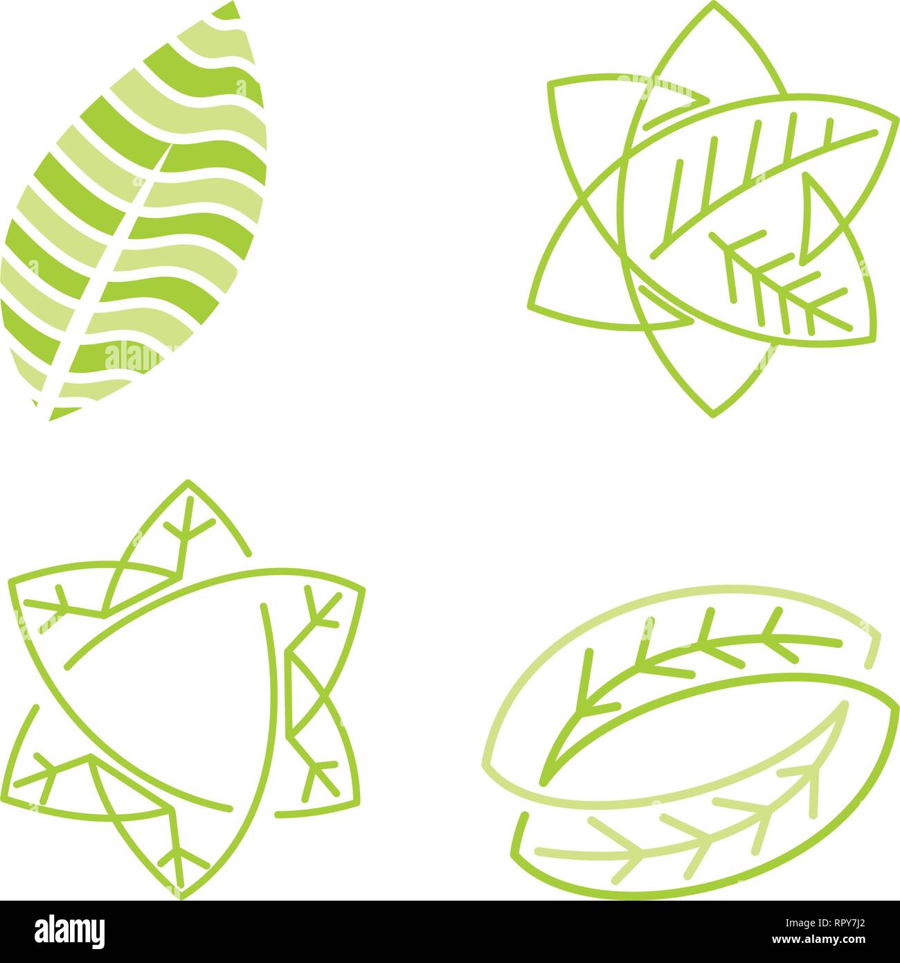 Leaf Logo Design Vector Template Set Stock Vector Image & Art - Alamy