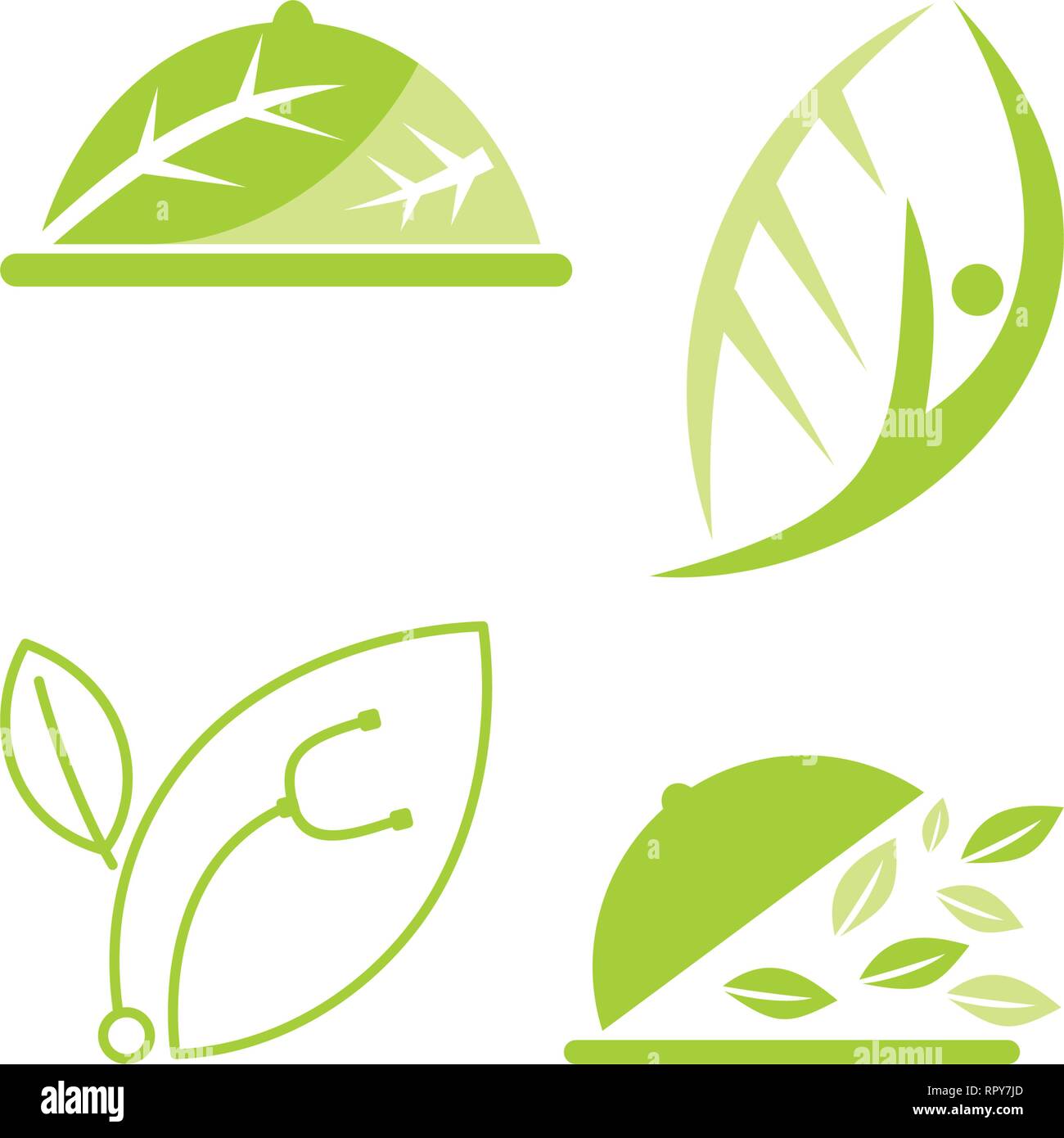 Leaf Logo Design Vector Template Set Stock Vector Image & Art - Alamy