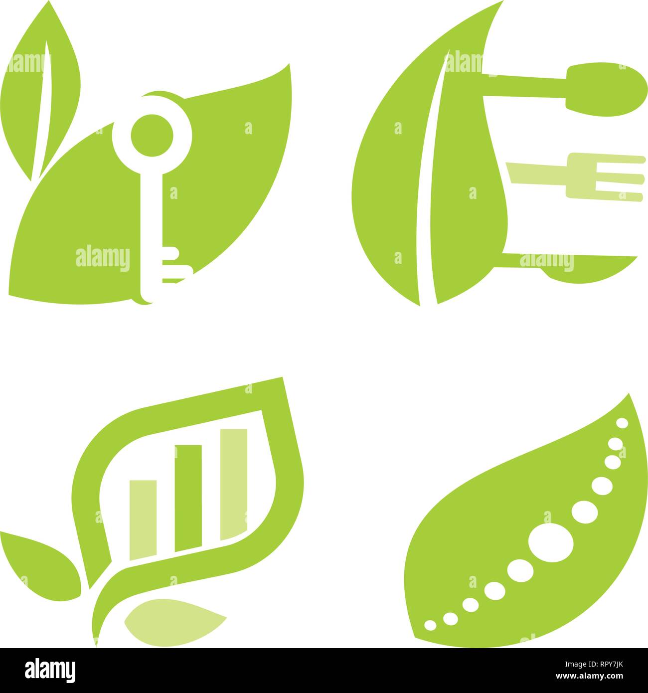Leaf Logo Design Vector Template Set Stock Vector Image & Art - Alamy