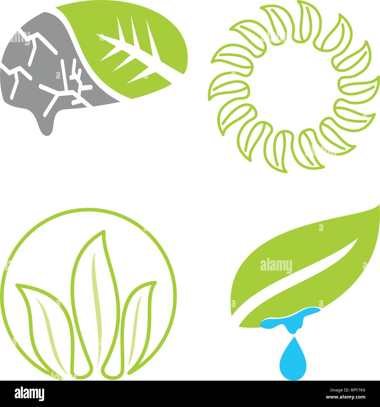 Leaf Logo Design Vector Template Set Stock Vector Image & Art - Alamy
