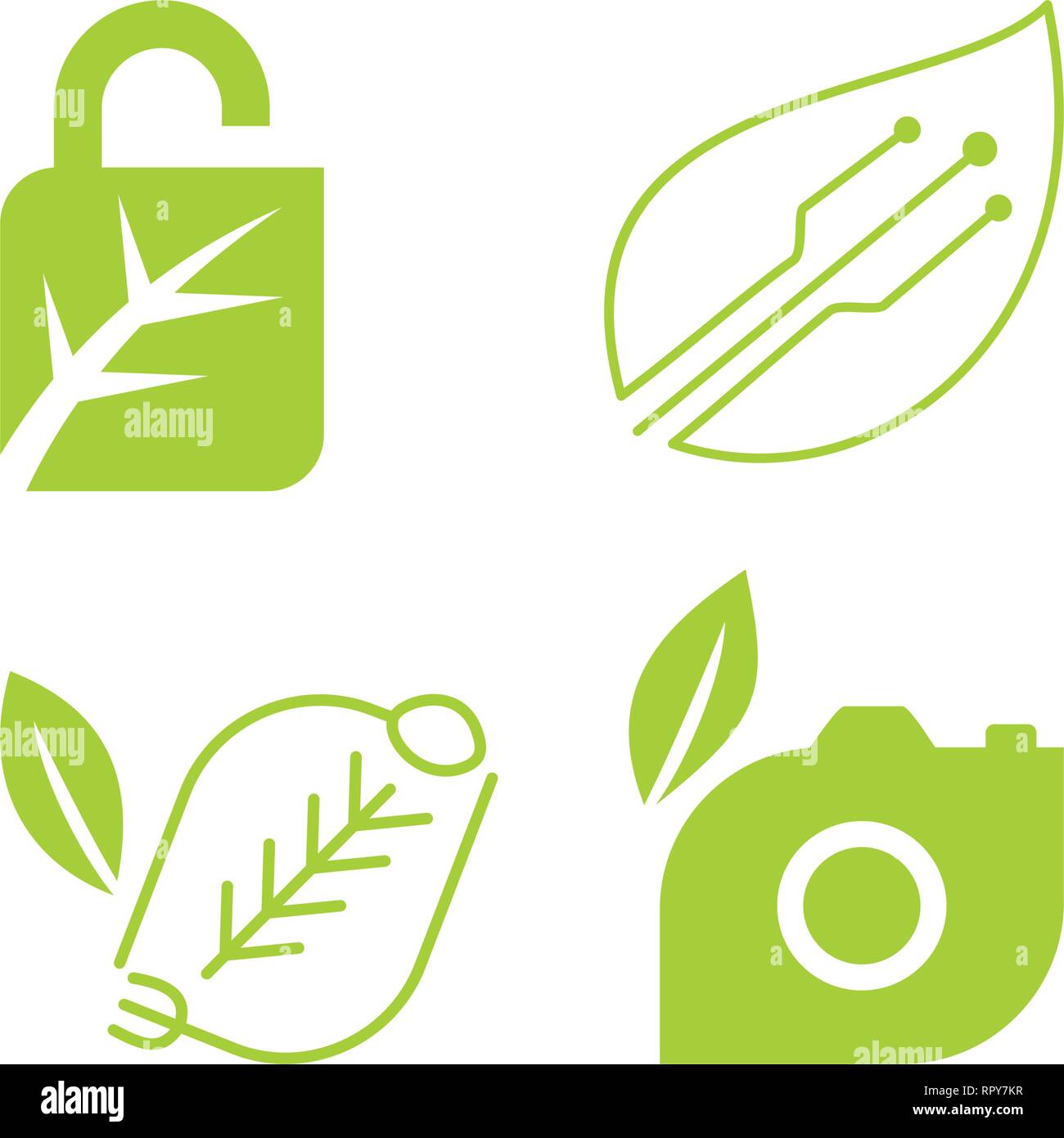 Leaf Logo Design Vector Template Set Stock Vector Image & Art - Alamy