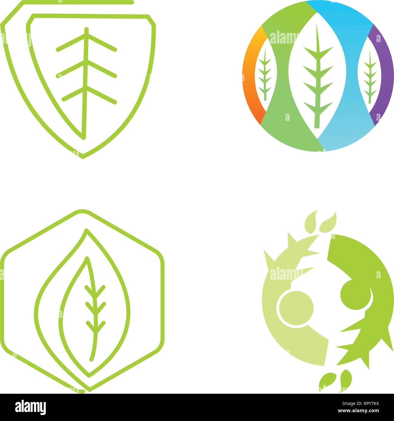 Leaf Logo Design Vector Template Set Stock Vector Image & Art - Alamy