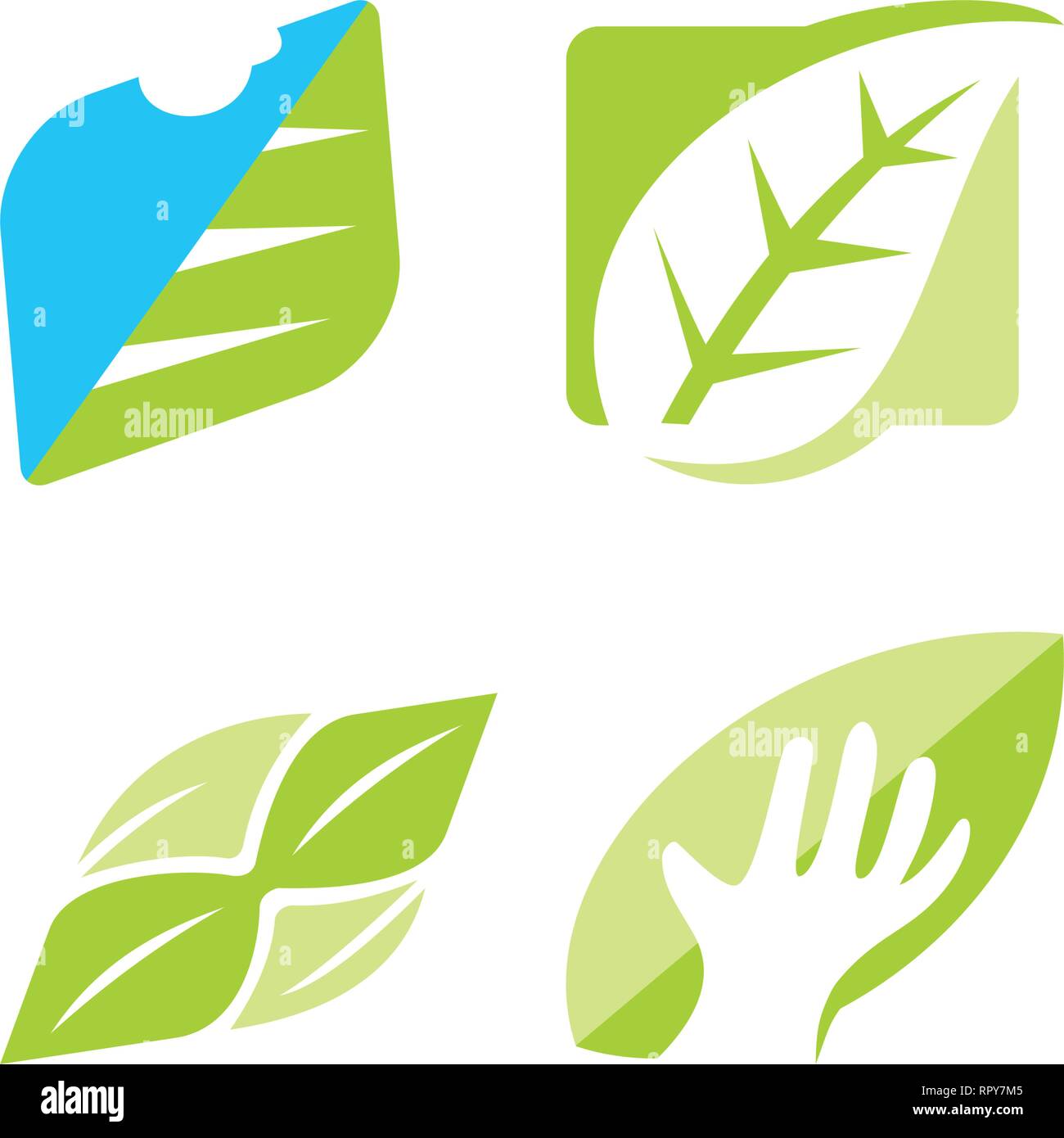 Leaf Logo Design Vector Template Set Stock Vector Image & Art - Alamy