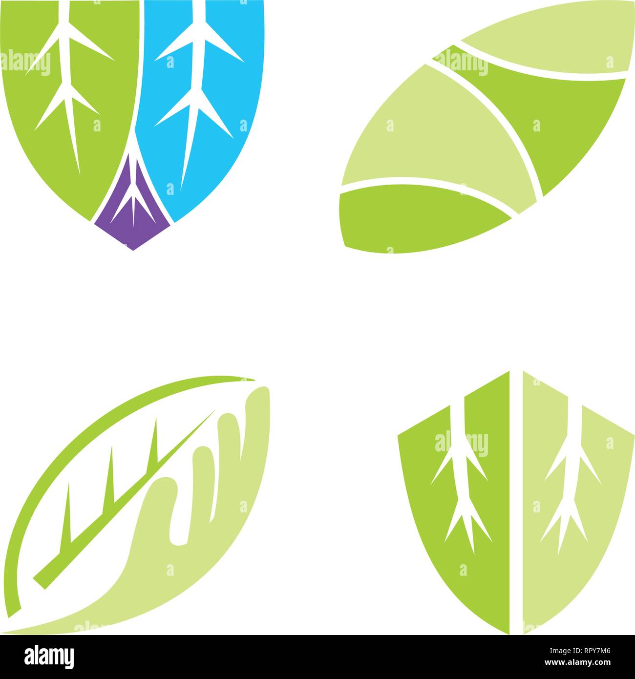 Leaf Logo Design Vector Template Set Stock Vector Image & Art - Alamy