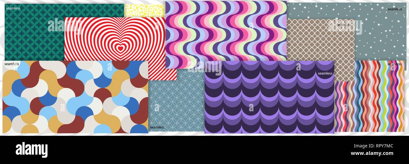 A collection of colored geometric patterns for the background and not ...