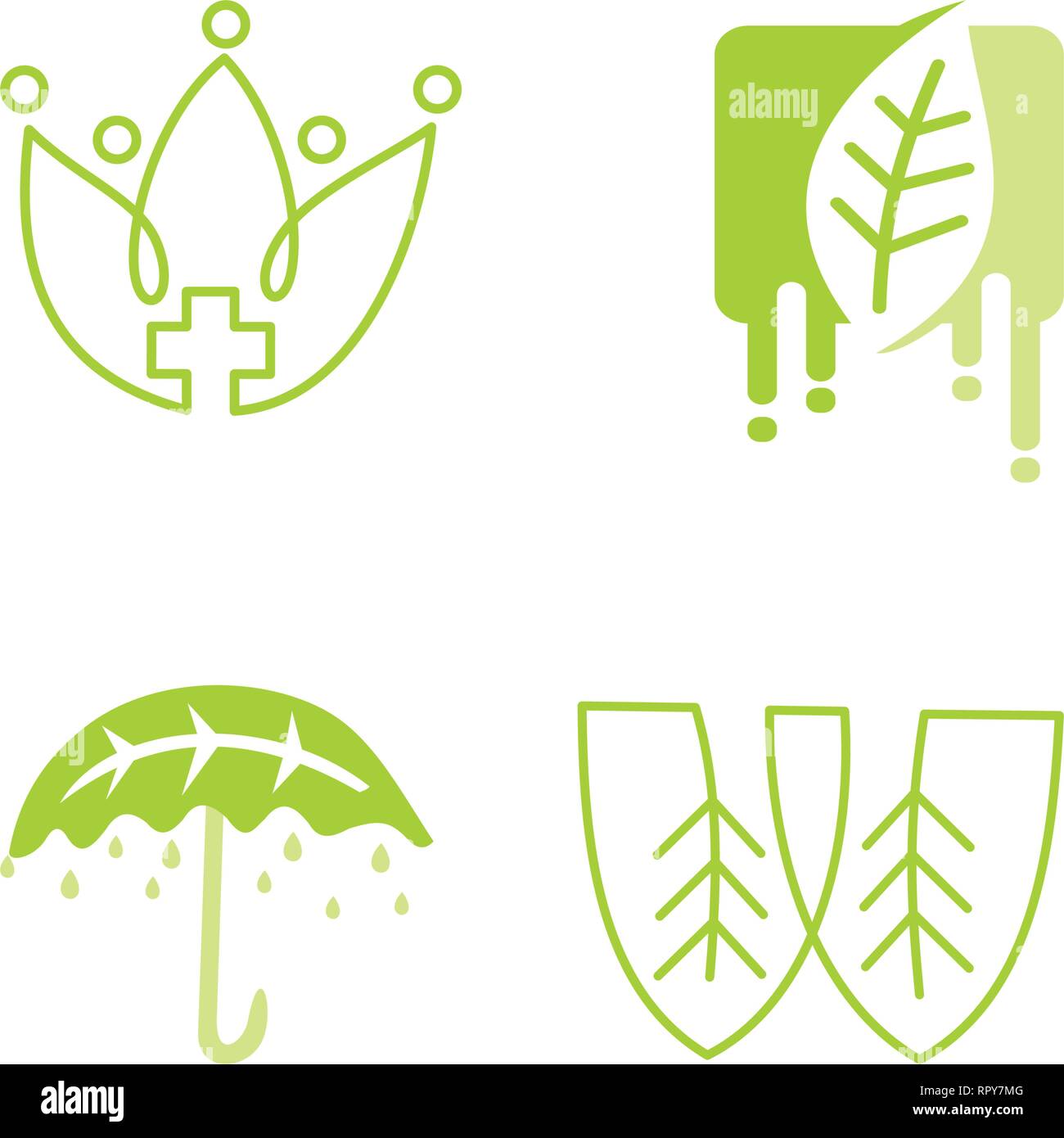 Leaf Logo Design Vector Template Set Stock Vector Image & Art - Alamy