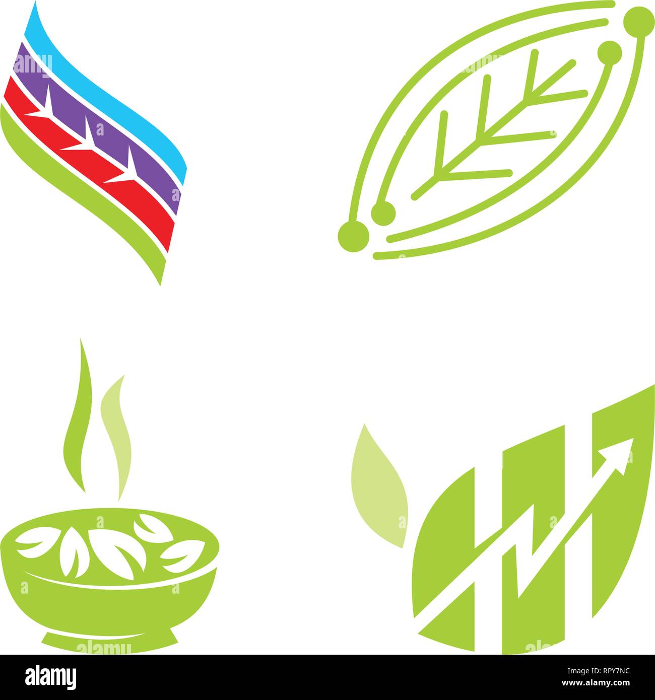Leaf Logo Design Vector Template Set Stock Vector Image & Art - Alamy