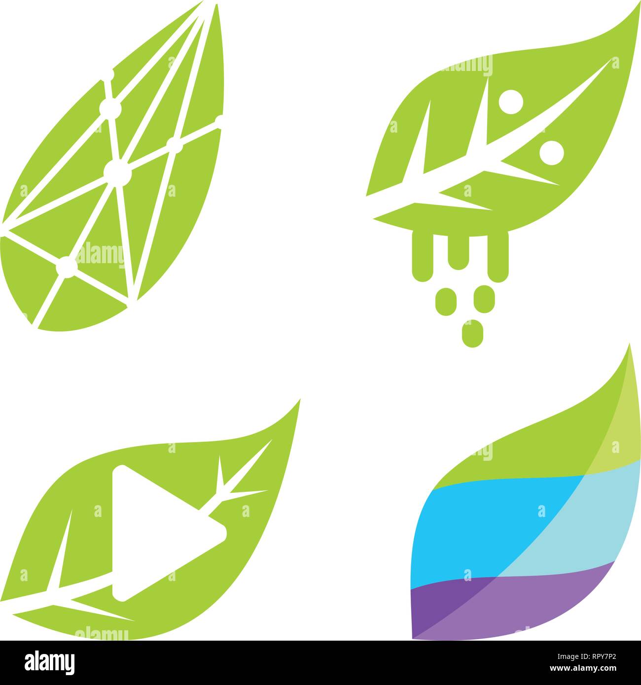 Leaf Logo Design Vector Template Set Stock Vector Image & Art - Alamy