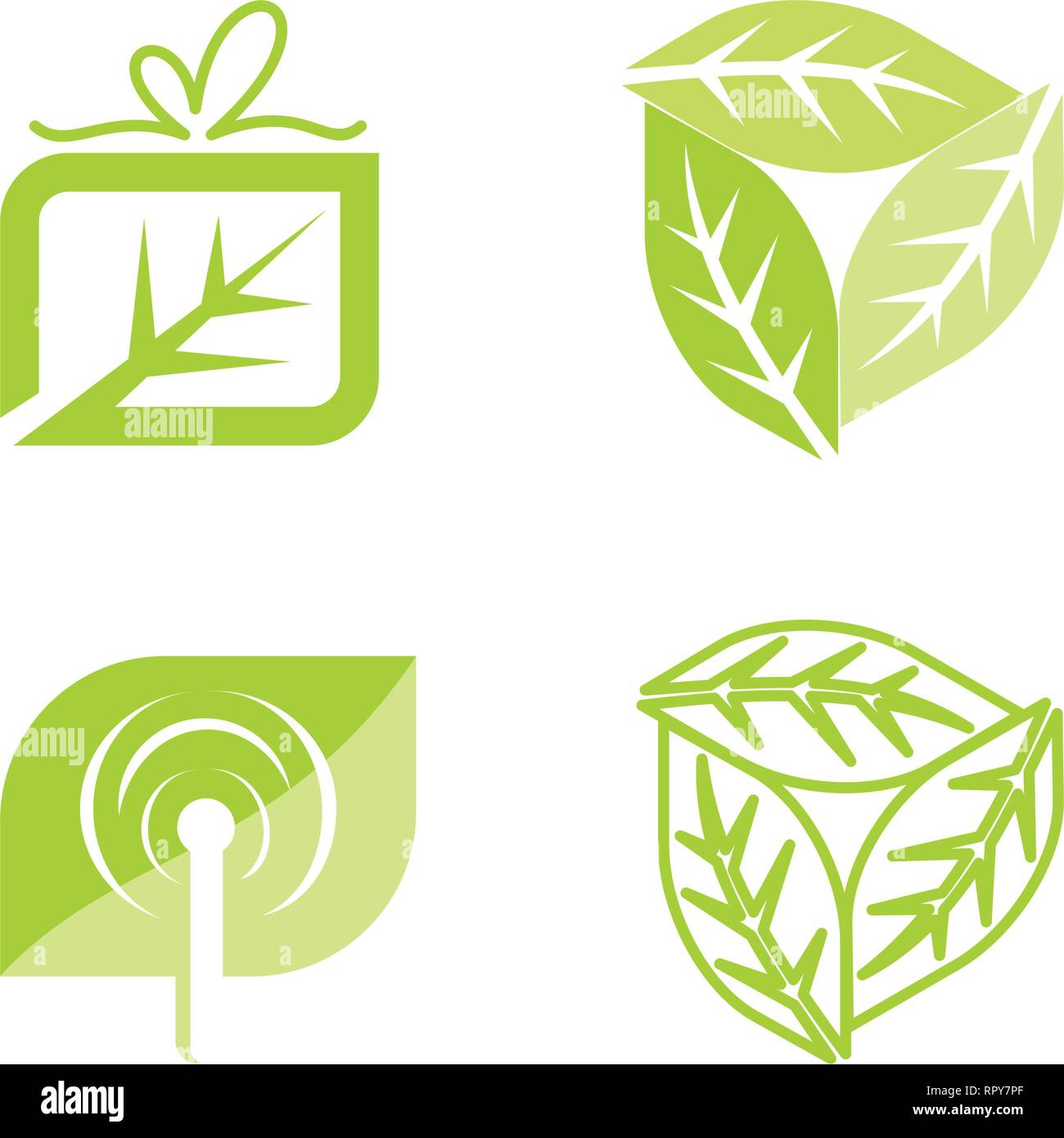 Leaf Logo Design Vector Template Set Stock Vector Image & Art - Alamy
