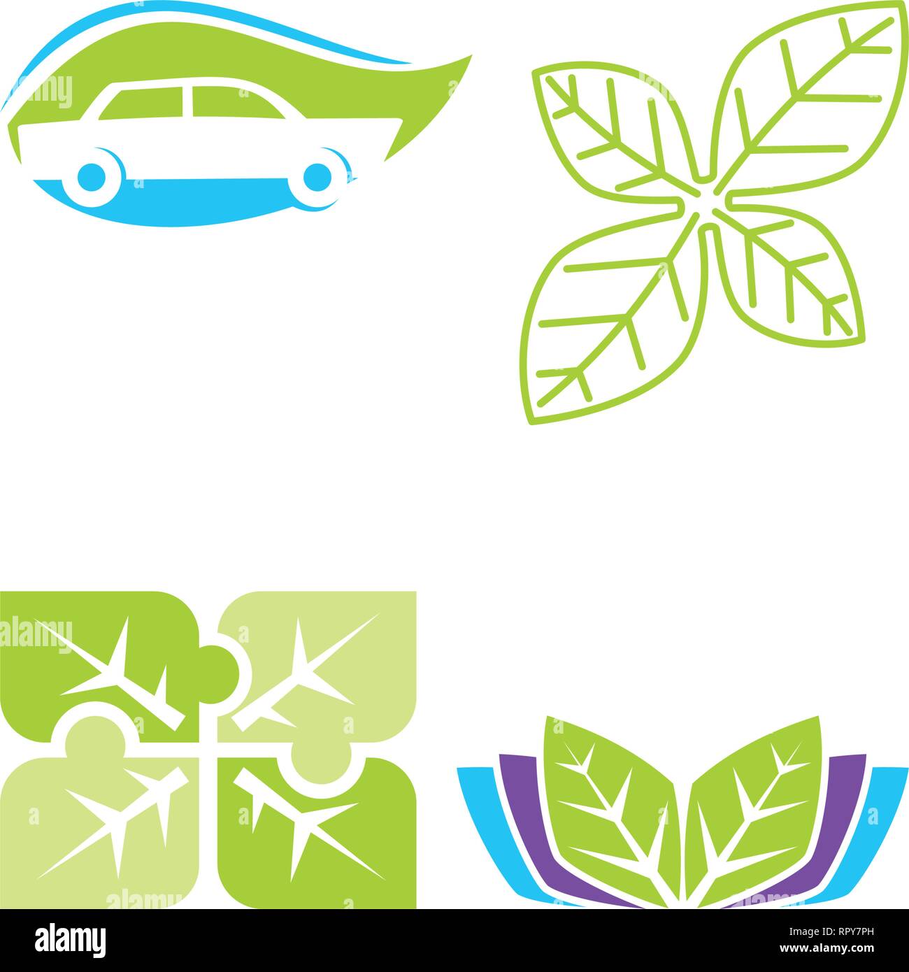 Leaf Logo Design Vector Template Set Stock Vector Image & Art - Alamy