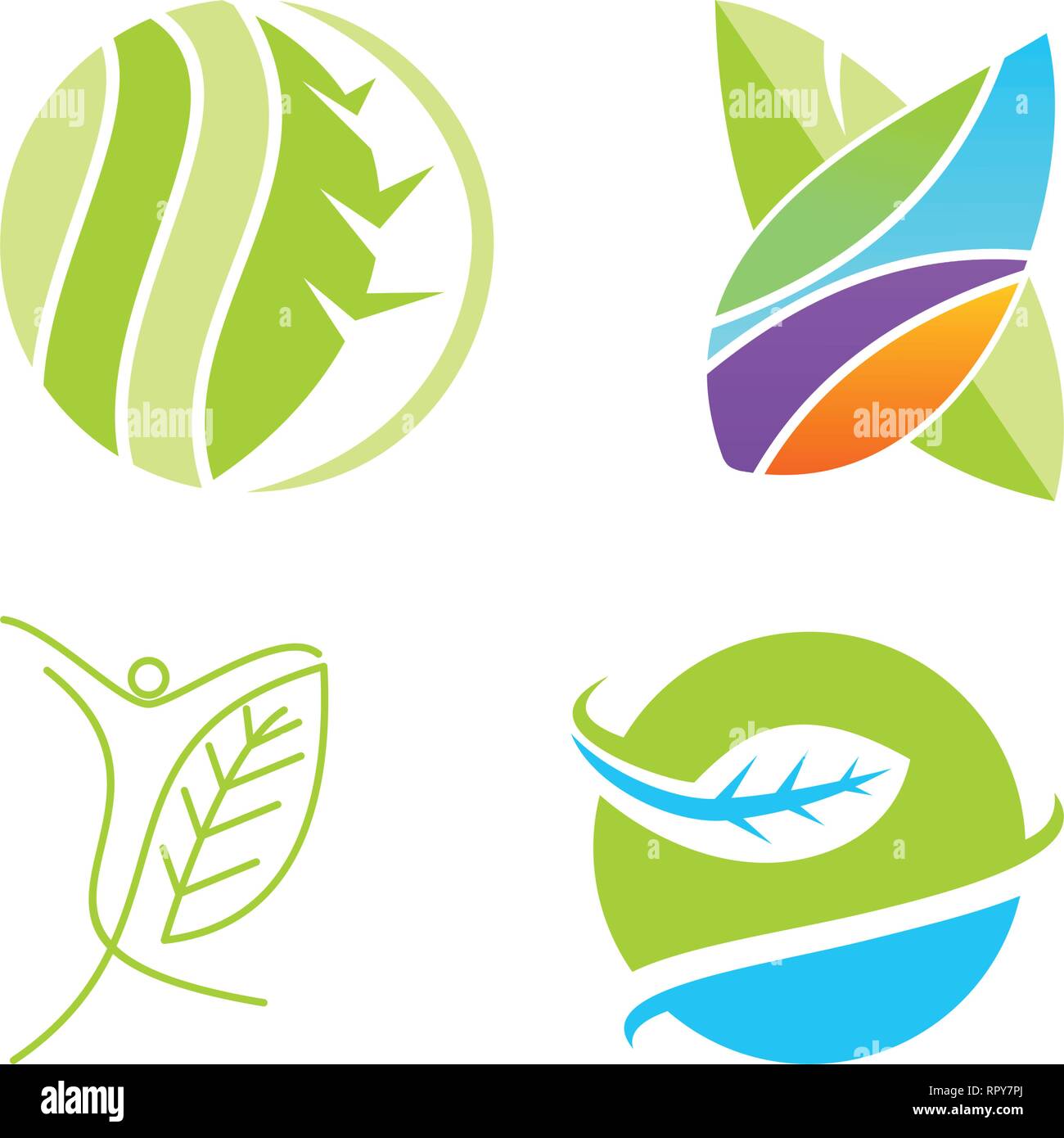 Leaf Logo Design Vector Template Set Stock Vector Image & Art - Alamy