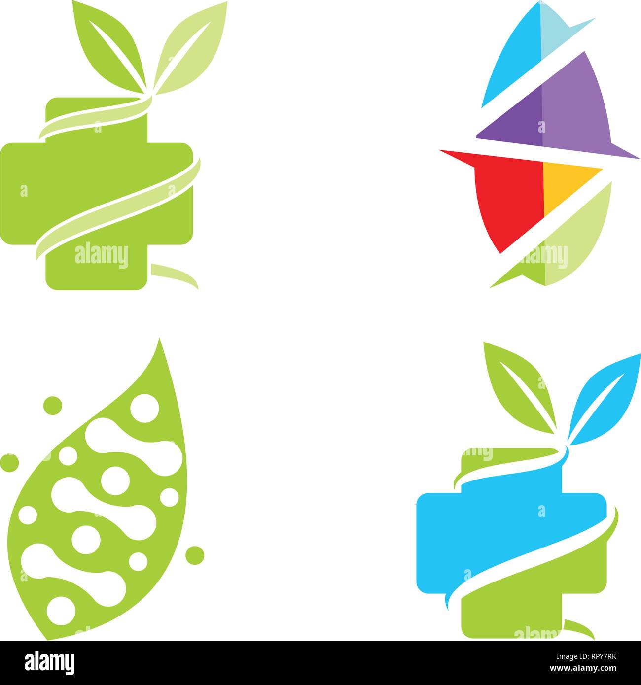 Leaf Logo Design Vector Template Set Stock Vector Image & Art - Alamy