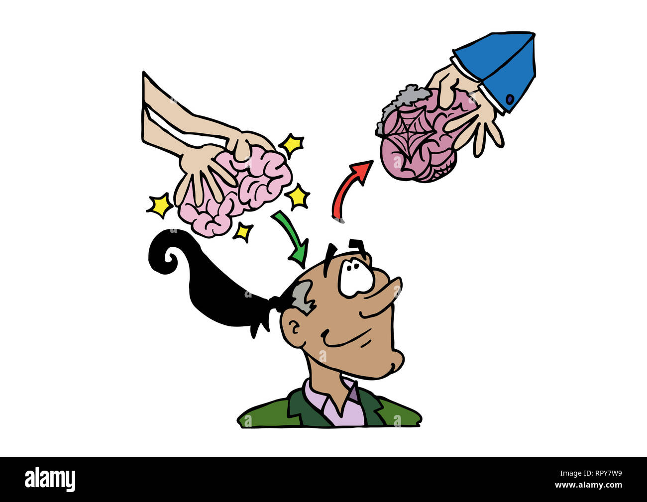Cartoon man brain hi-res stock photography and images - Alamy