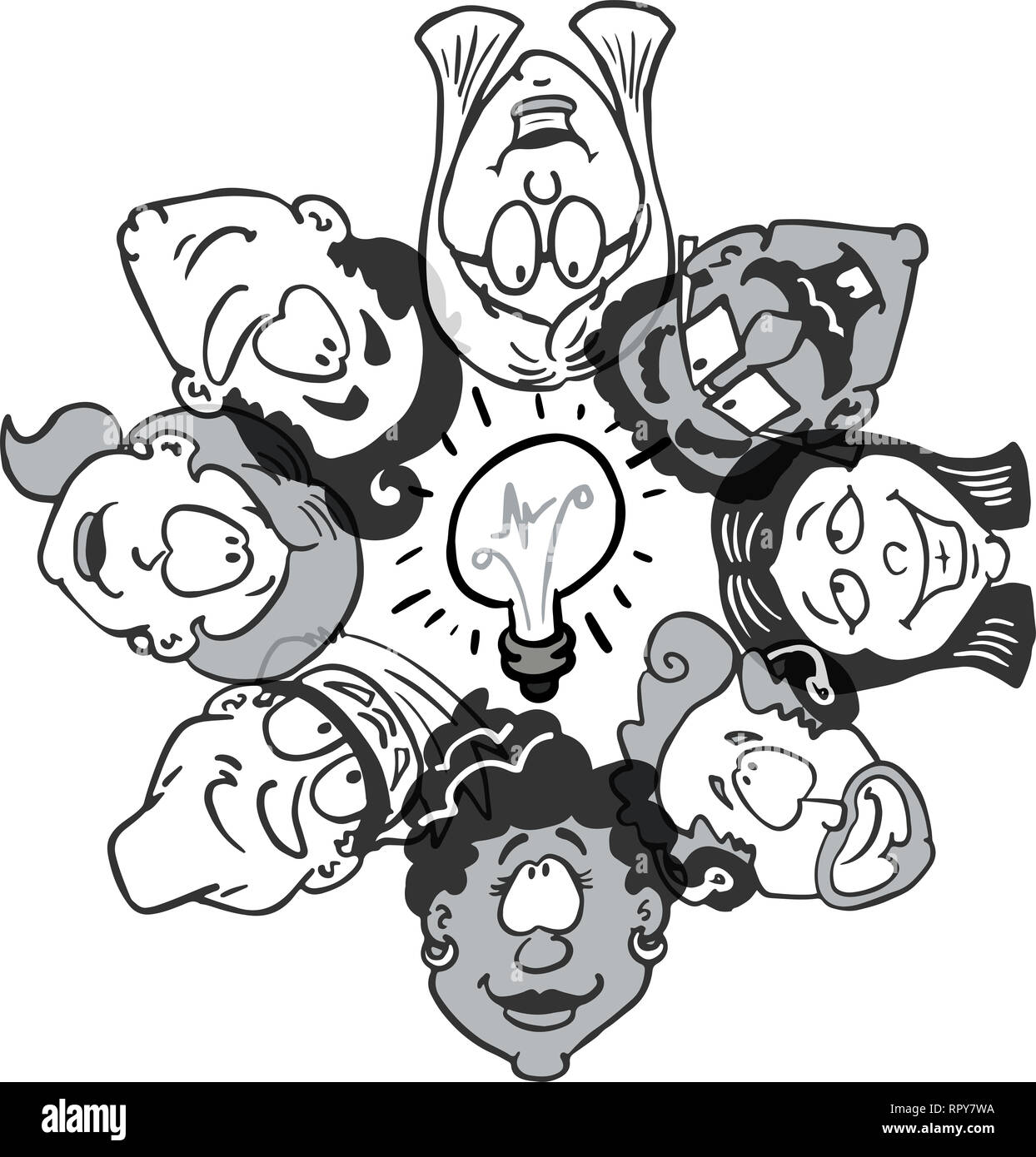 Mastermind group black and white Stock Photo - Alamy