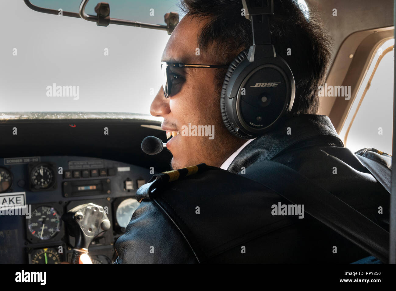 Nepal, aviation, pilot of domestic Dornier 228 aircraft on Tara Air ...