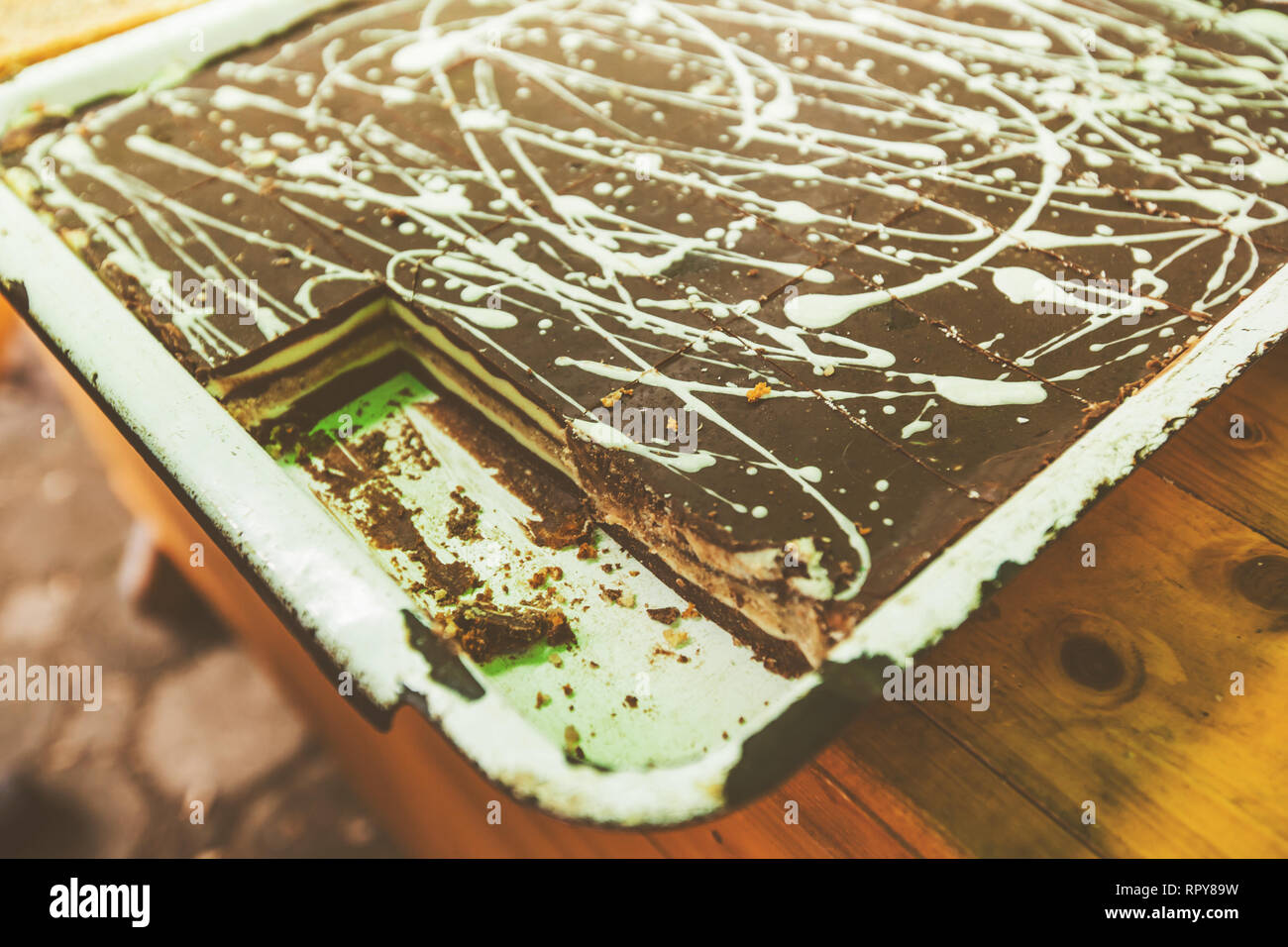 Fresh tasty homemade cakes for sale at food market Stock Photo - Alamy