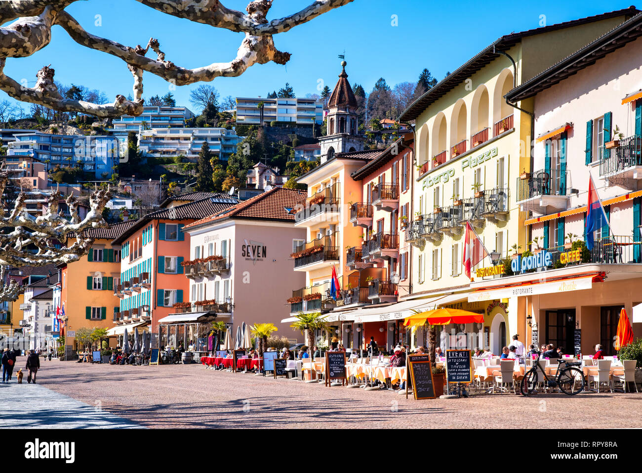 Ascona, Ticino, 03/21/2018 Switzerland: Ascona is a municipality in the ...