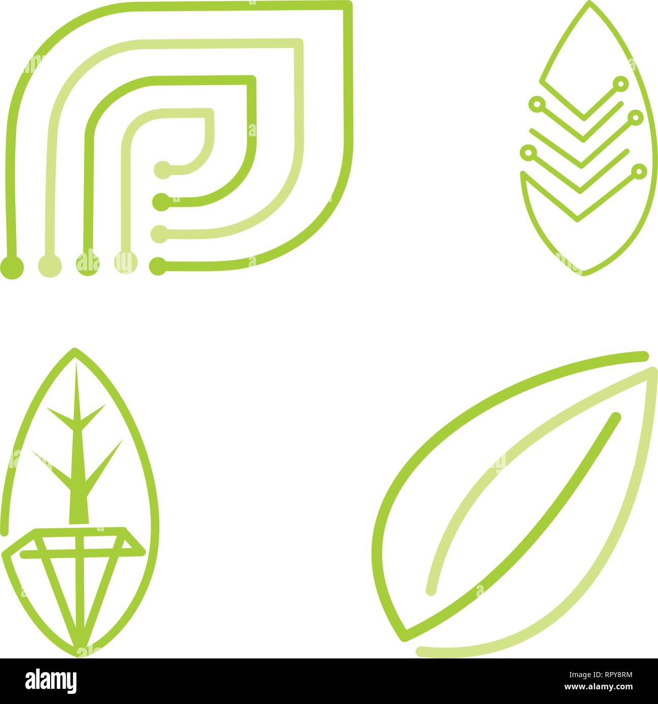 Leaf Logo Design Vector Template Set Stock Vector Image & Art - Alamy
