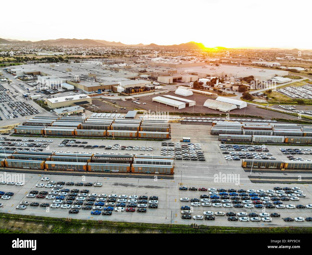 Aerial view of the Ford Motor Company automotive company in the ...